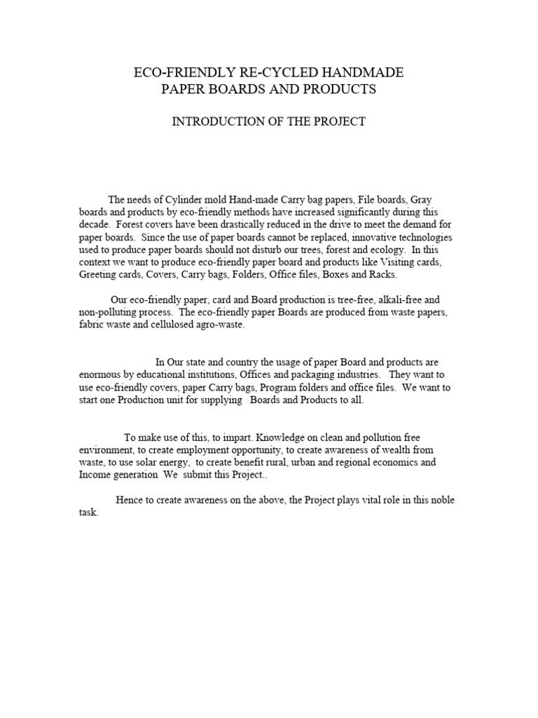 Eco Paper Project Pdf Paper Papermaking