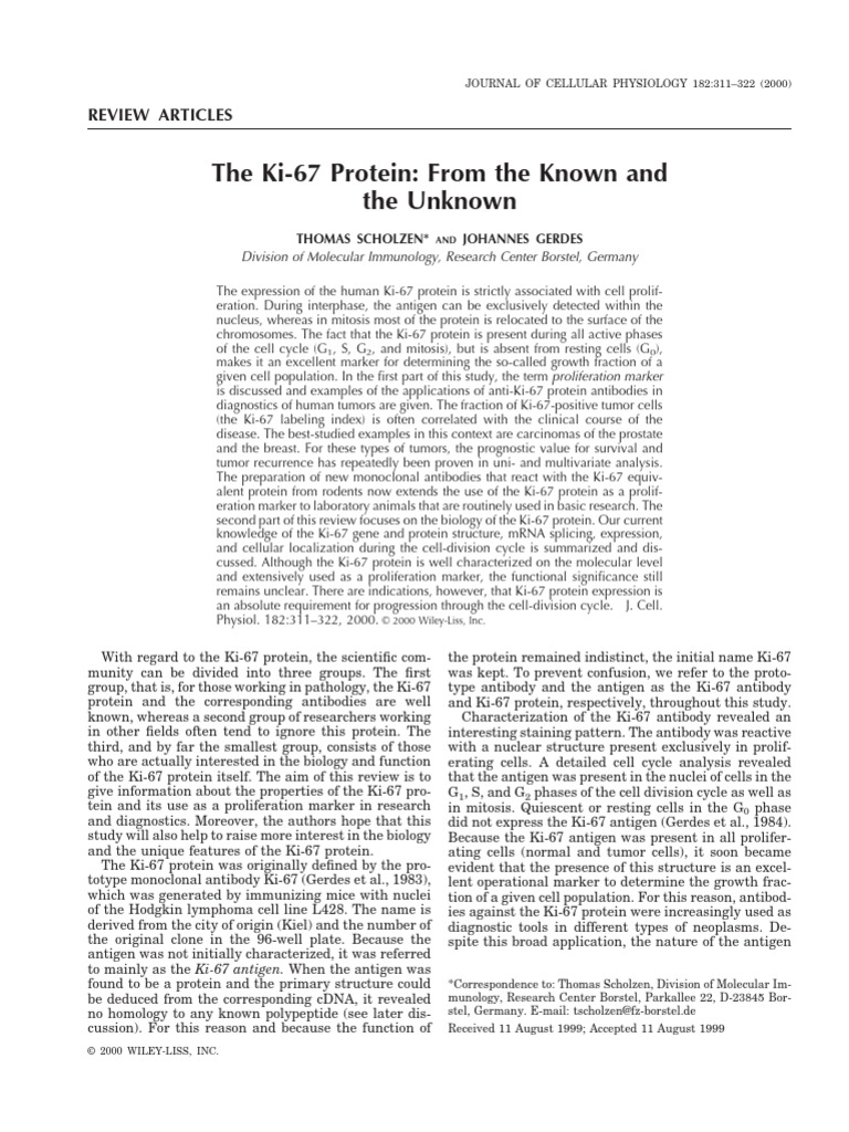 The Ki-67 Protein From The Known and The Unknown | PDF | Cell Cycle ...
