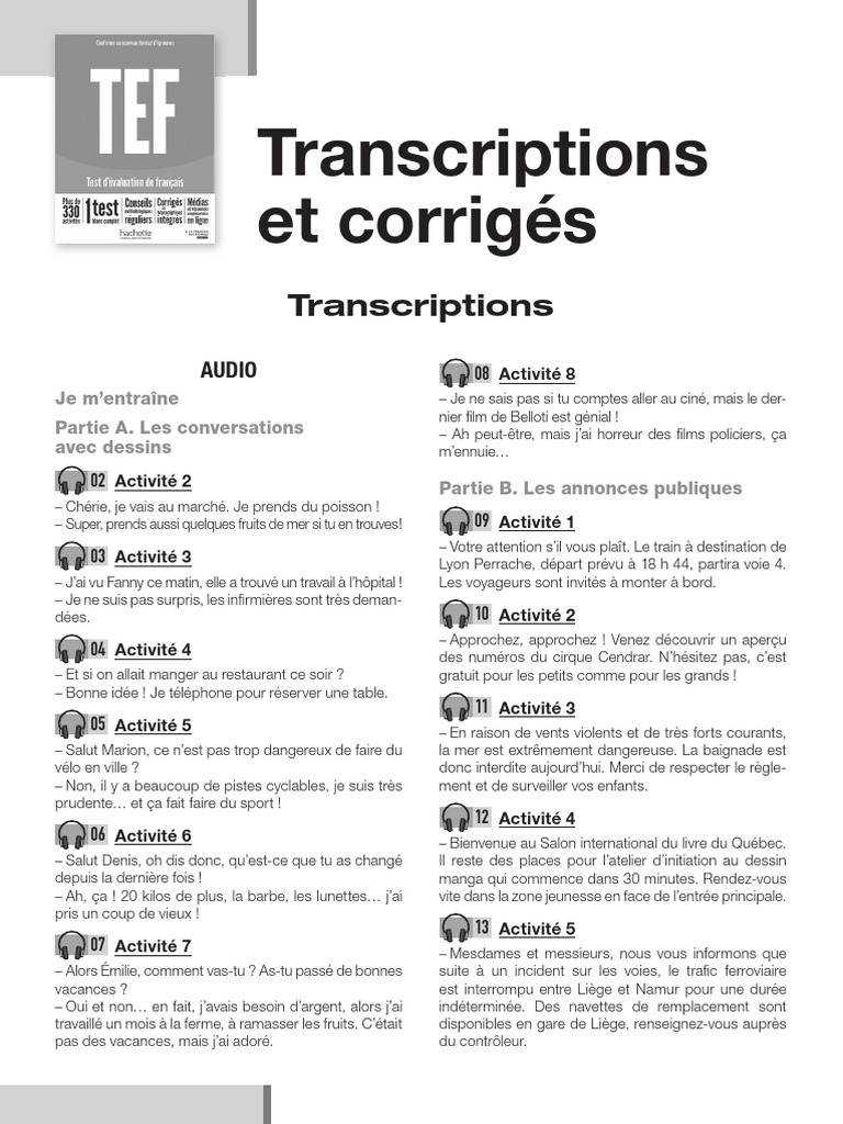 TEF Transcriptions-Corriges | PDF | Madagascar | Québec