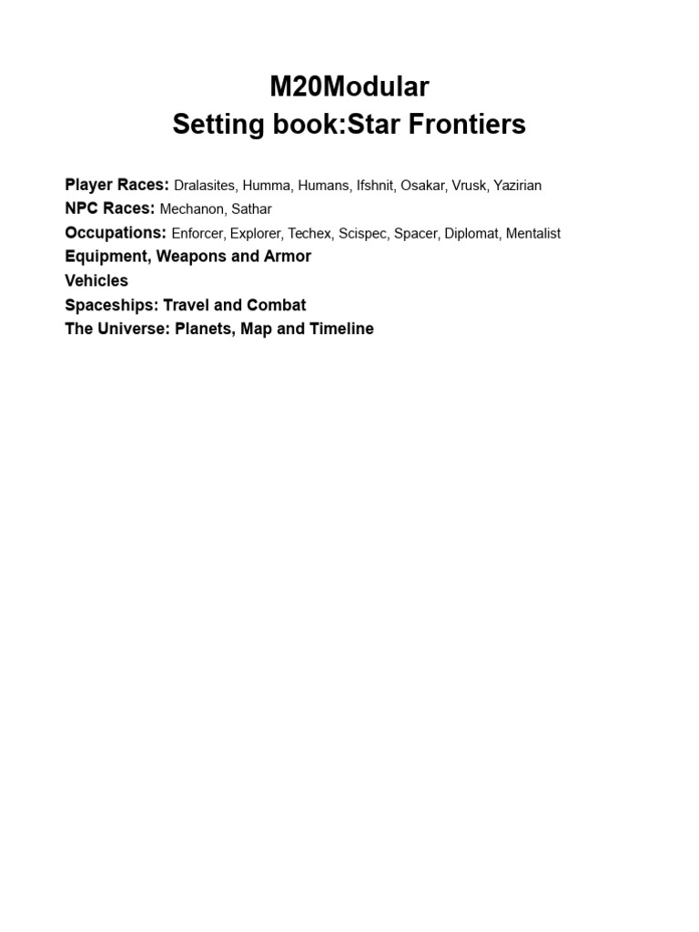 Star Frontiers RPG | PDF | Senses | Human