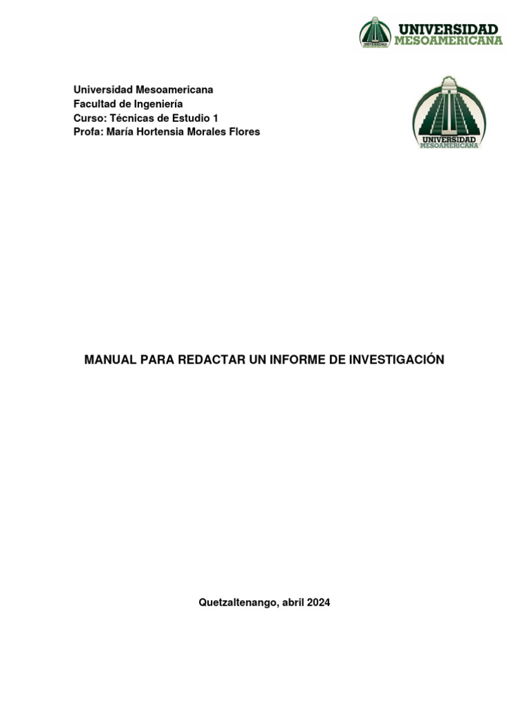 MANUAL PARA REDACCIÓN DE INFORME | PDF | Teoría | Software