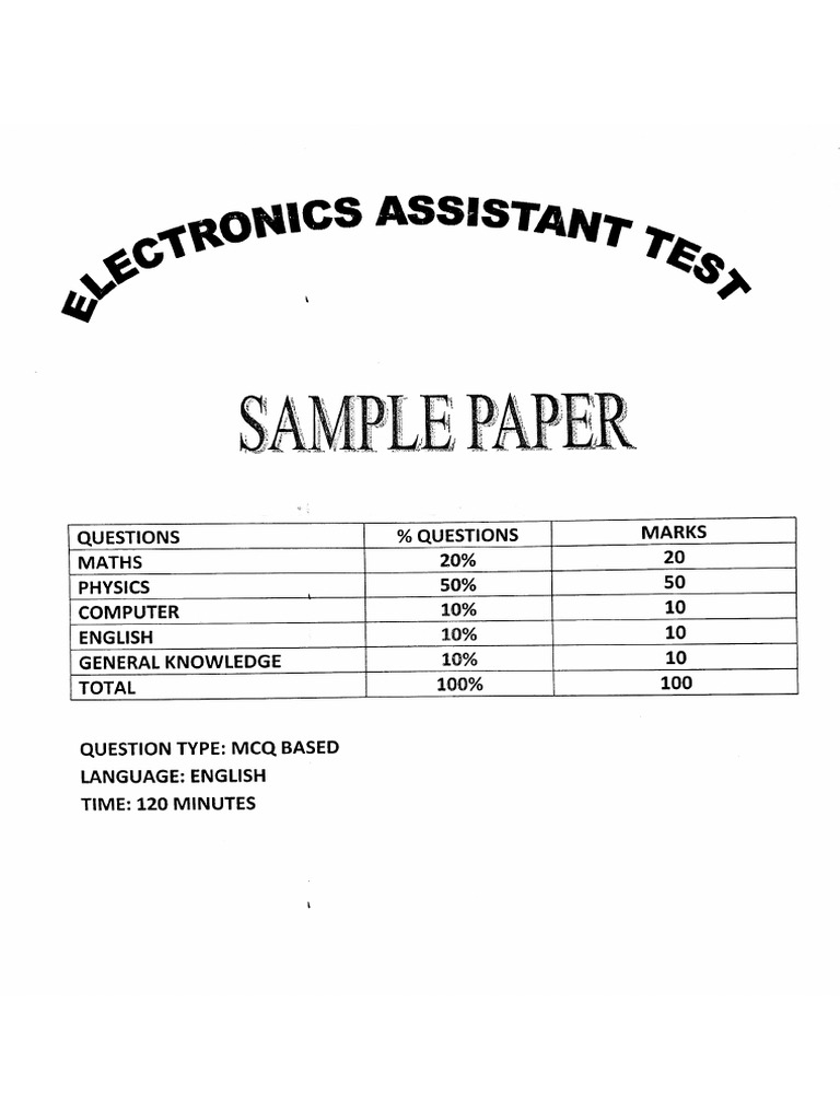 Test Composition-Electronics Assistant | PDF