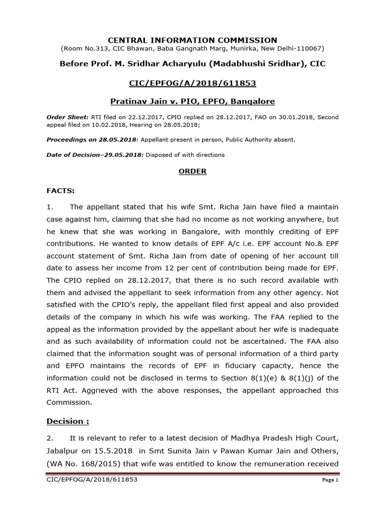 CIC Orders in Favour of Husband-7 | PDF | Justice | Crime & Violence