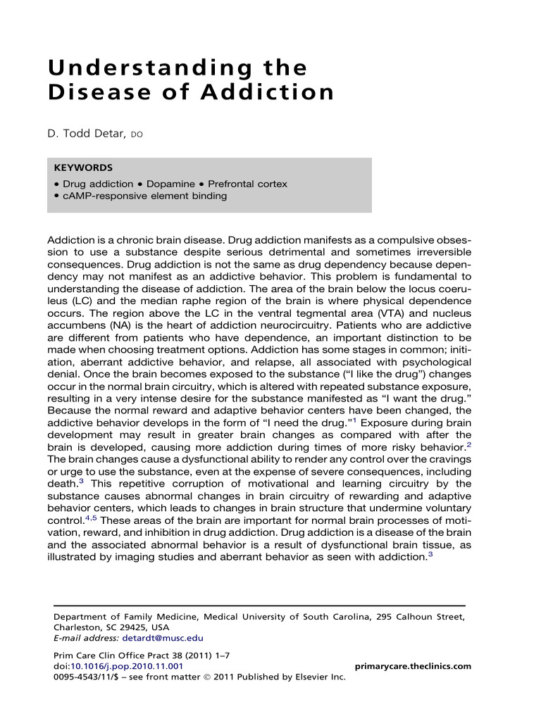 Understanding the Disease of Addiction | PDF | Reward System | Dopamine