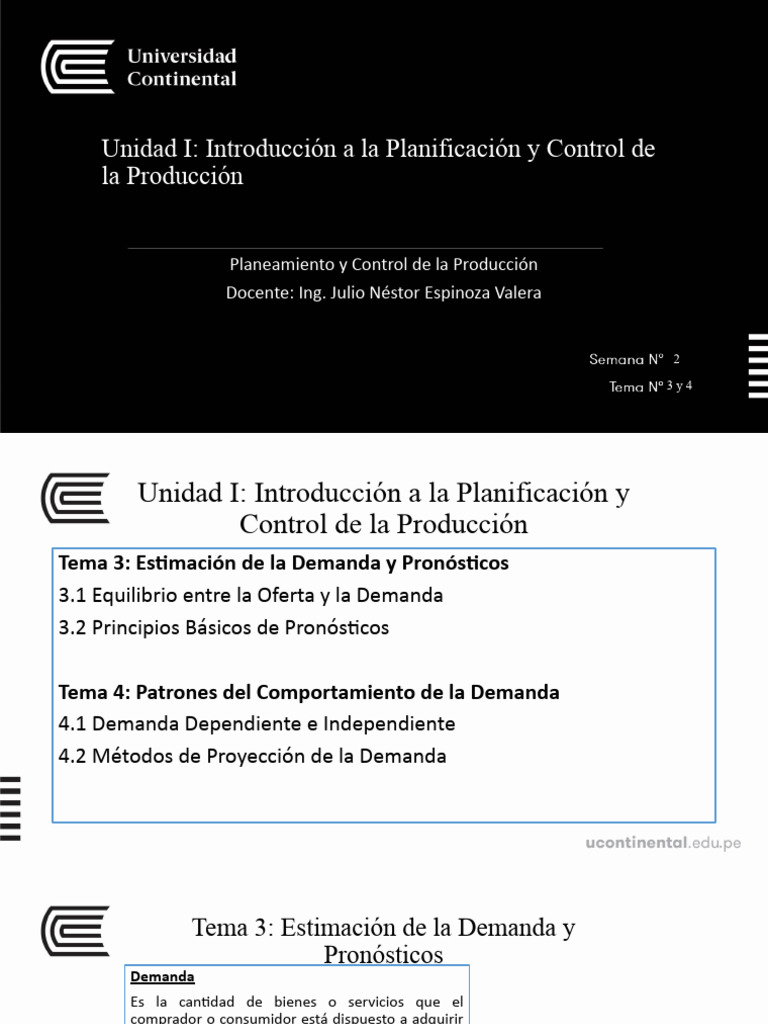 Unidad I - Semana 2 Introducción al Planeamiento y Control de la Producción | PDF | Demanda ...