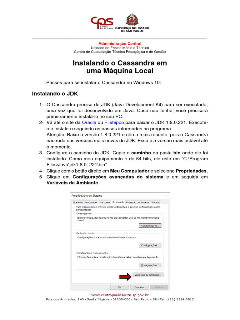 Tutorial Instalando o Cassandra | PDF | Shell (informática) | Informática