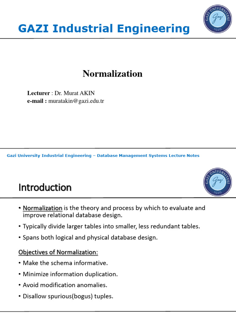 5 - Normalization | Download Free PDF | Relational Model | Databases