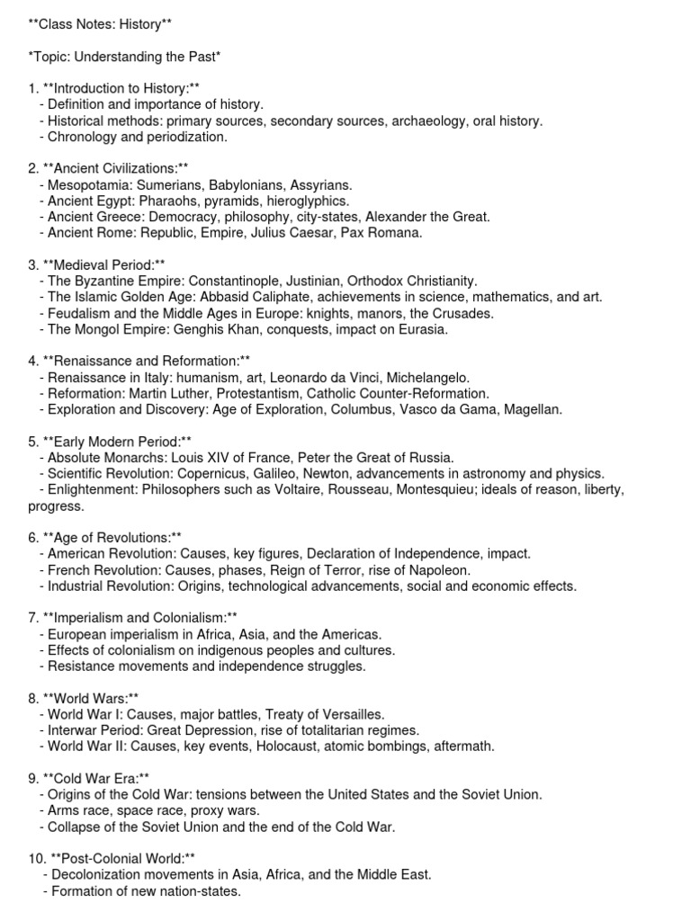 History Notes | PDF | Renaissance | Byzantine Empire