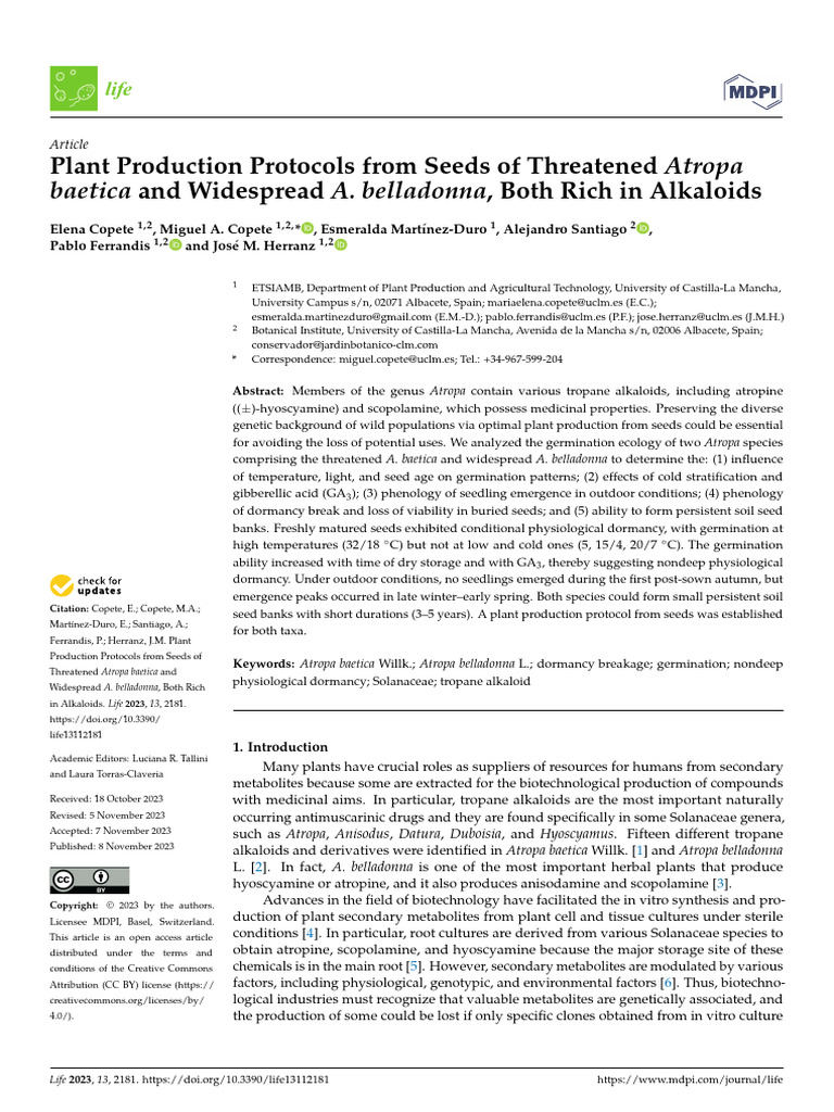 Plant Production Protocols From Seeds of Threatene | PDF | Seed | Germination