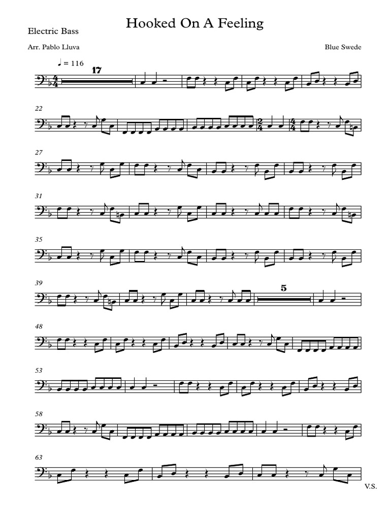 Hooked On A Feeling - Electric Bass | PDF