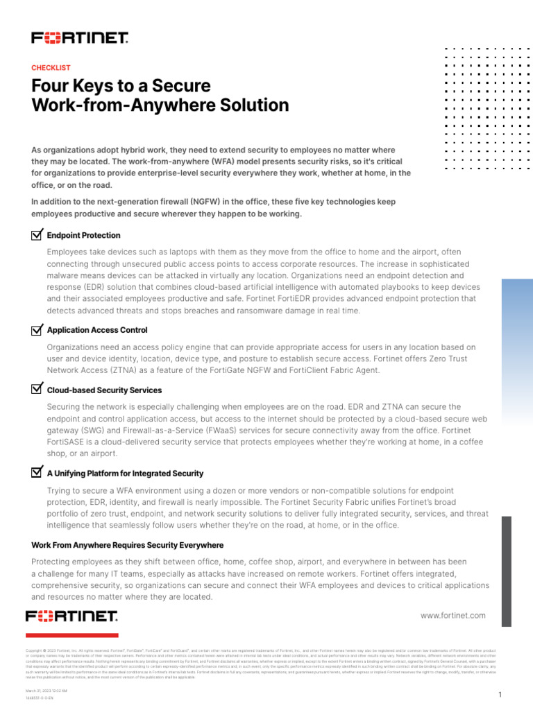 Four Keys To A Secure Work From Anywhere Solution | PDF | Security ...