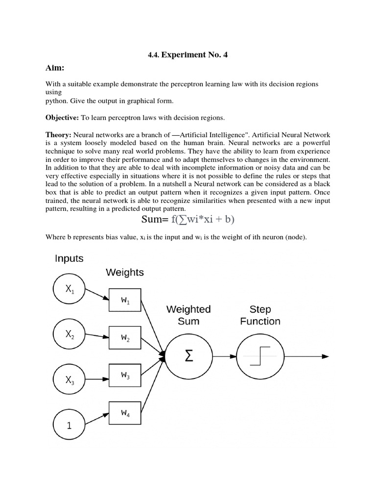 Experiment No. 4 TE SL-II (ANN) | PDF | Artificial Neural Network | Computational Neuroscience