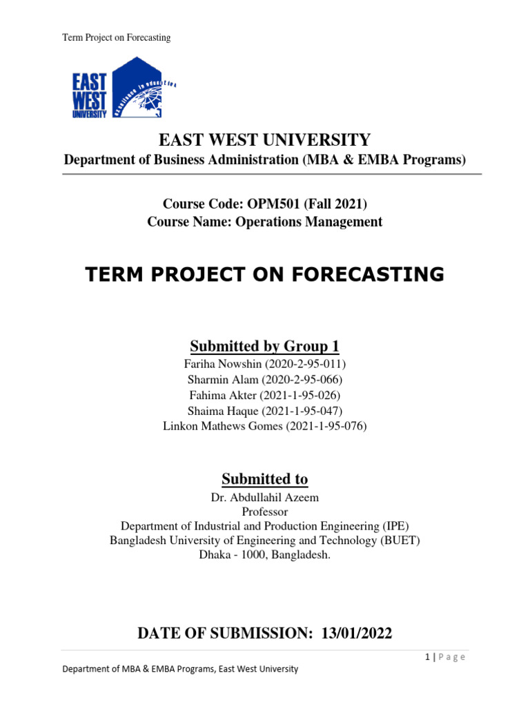 Group 1 | Download Free PDF | Forecasting | Applied Mathematics