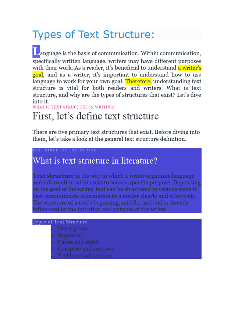 Types of Text Structure-1 | PDF | Matter