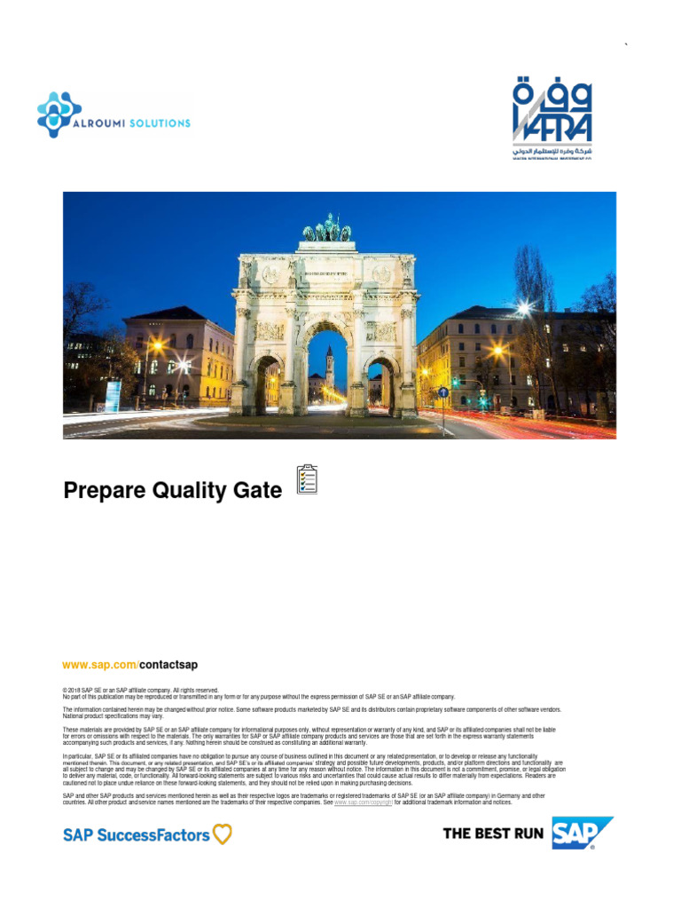 Prepare Quality Gate Sign Off | PDF
