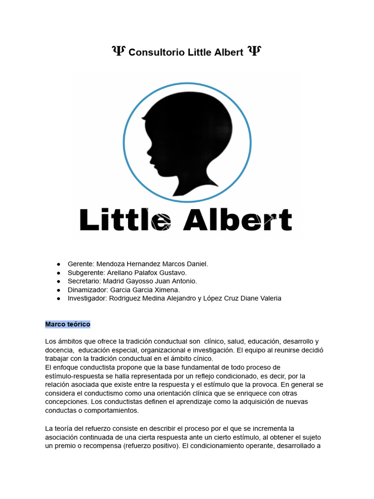 Expediente Little Albert | PDF | Teoría de apego | Amor