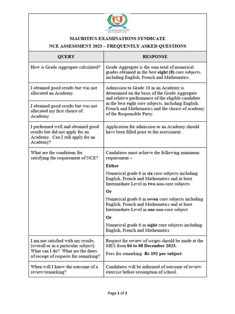 NCE-2023-FAQ-updated | PDF