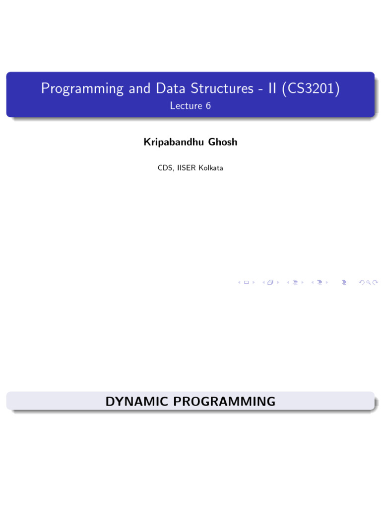 ProgrammingAndDS II-Lecture6 | PDF | Matrix (Mathematics) | Dynamic Programming