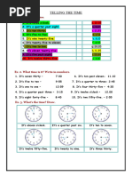 Telling Time Exercises Worksheet | PDF