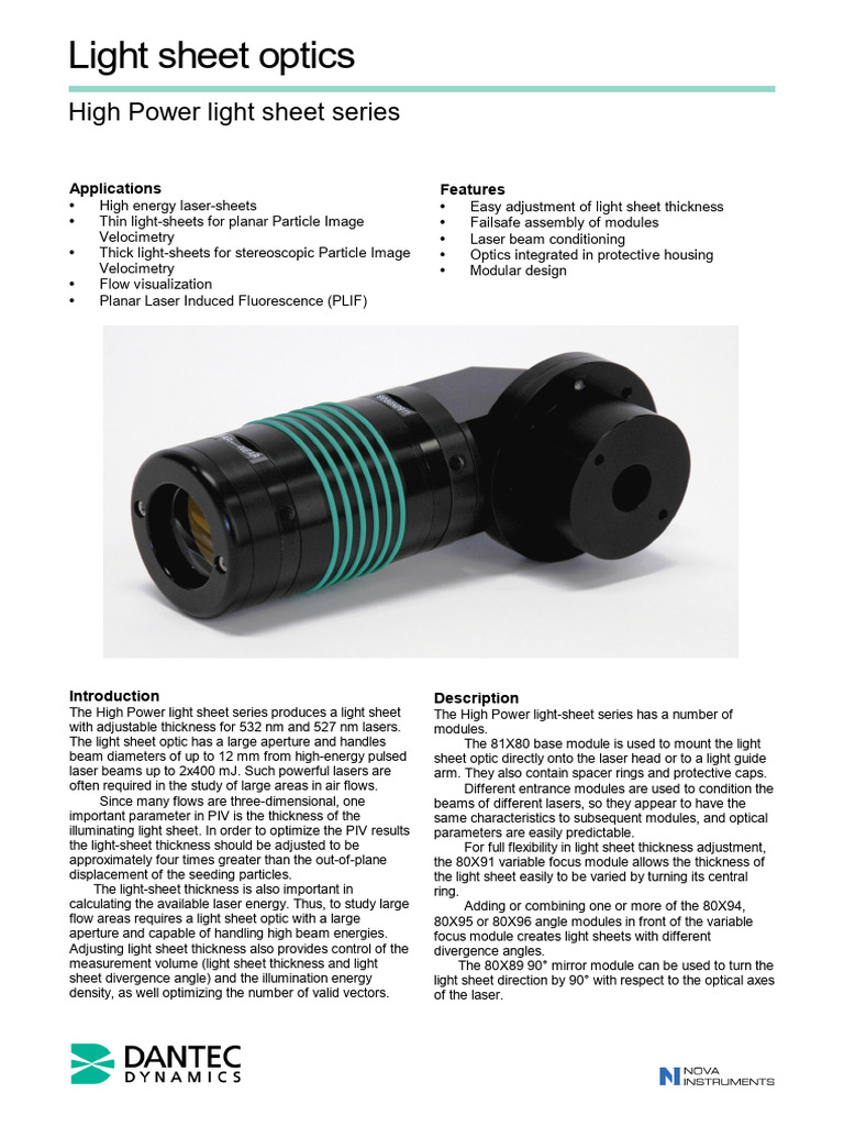 0300 v7 PI 80X80 Light Sheet Optics | Download Free PDF | Optics | Laser
