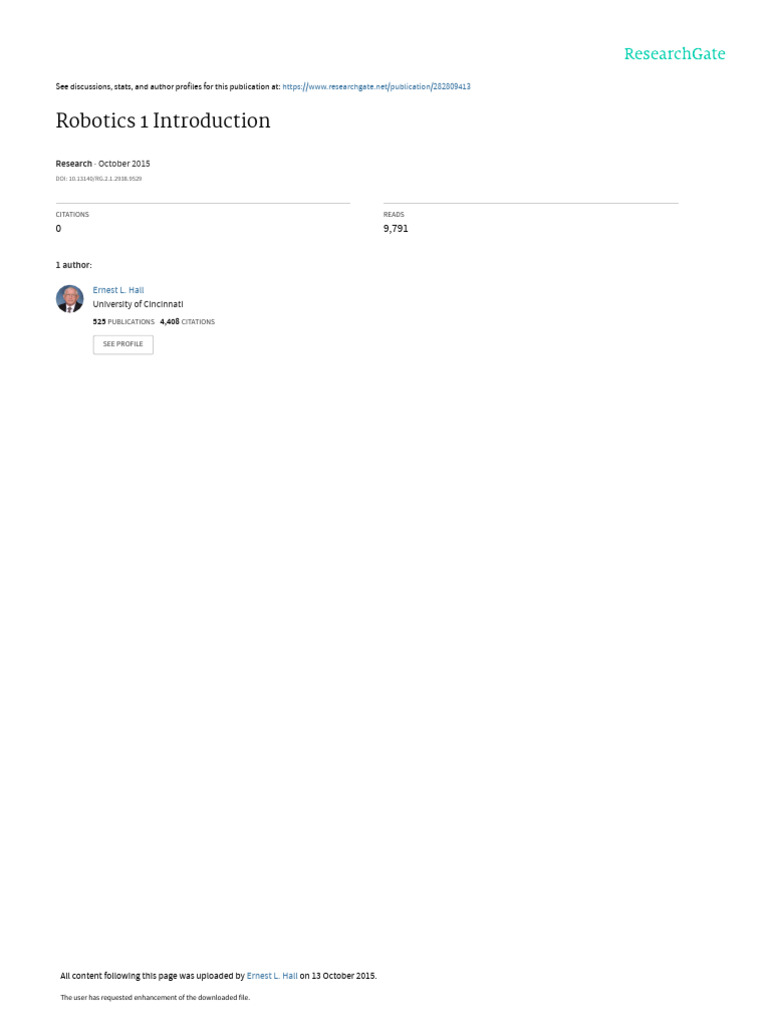 Robotics Lecture 1 | PDF | Robot | Robotics