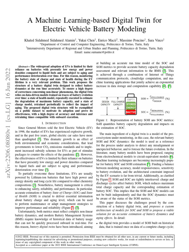 A Machine Learning-Based Digital Twin For Electric | PDF | Deep Learning | Electric Vehicle
