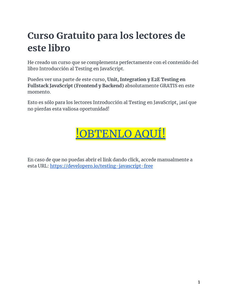 Libro INTRO al Testing Javascript | PDF | Pruebas de software | Script Java