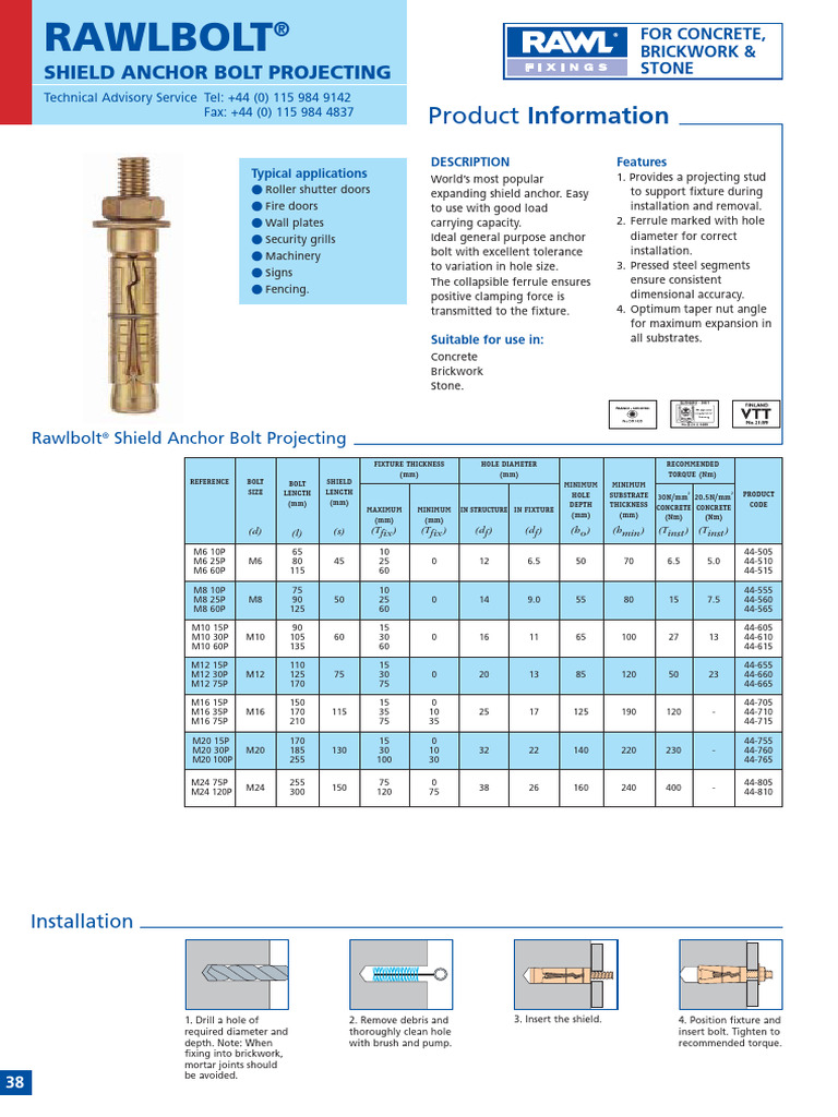 Rawlbolt Project | Download Free PDF | Screw | Building Engineering