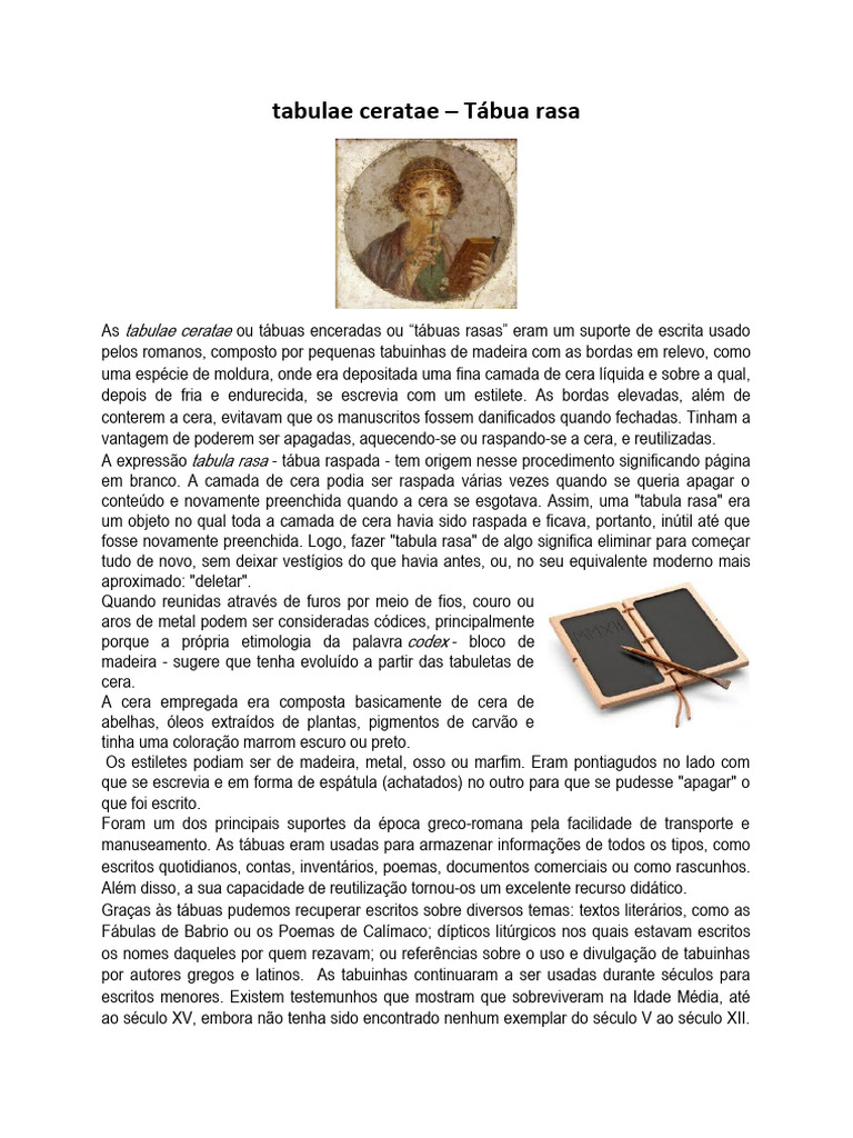 Tabula Cerata | PDF | Madeira | Manuscrito