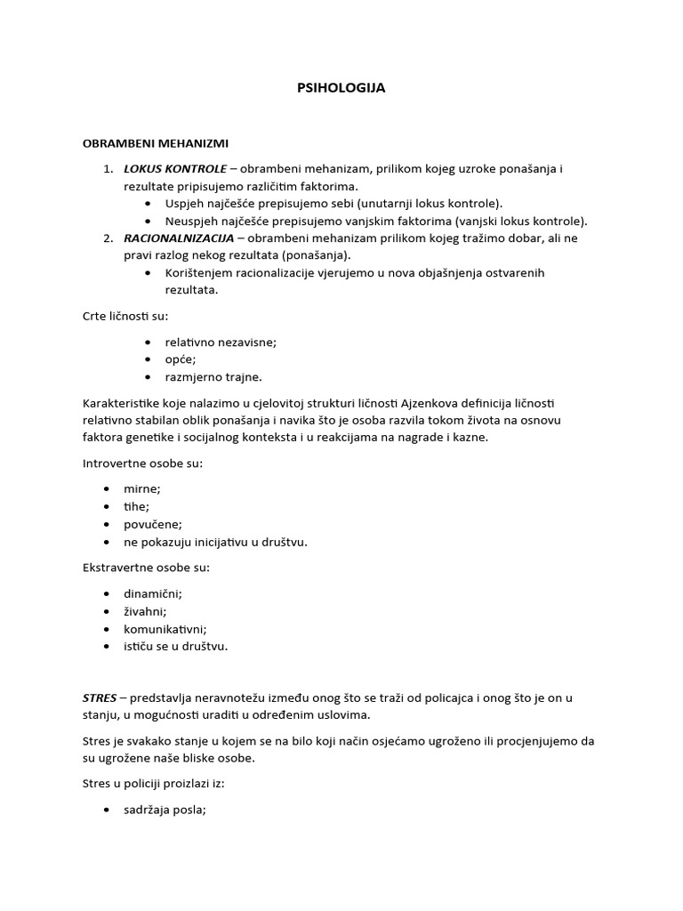 Psihologija Test | PDF