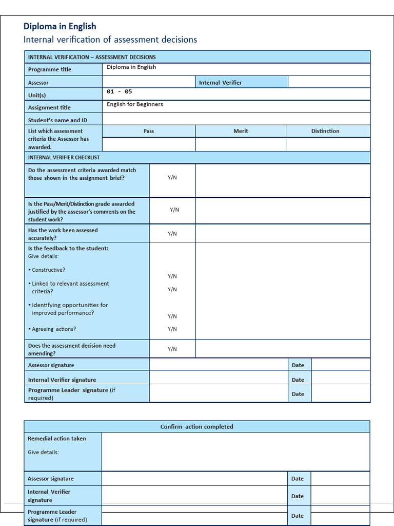 Diploma in English Assessment Verification | PDF | Plagiarism