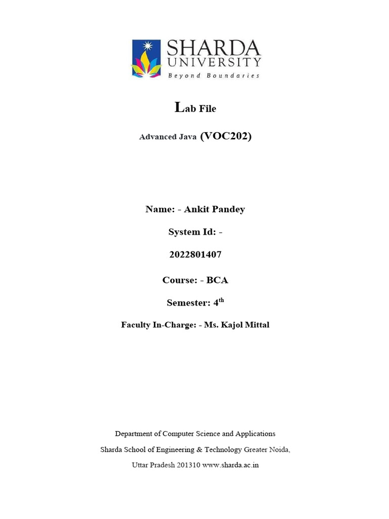 Advance Java Lab File | PDF | Java (Programming Language) | Databases
