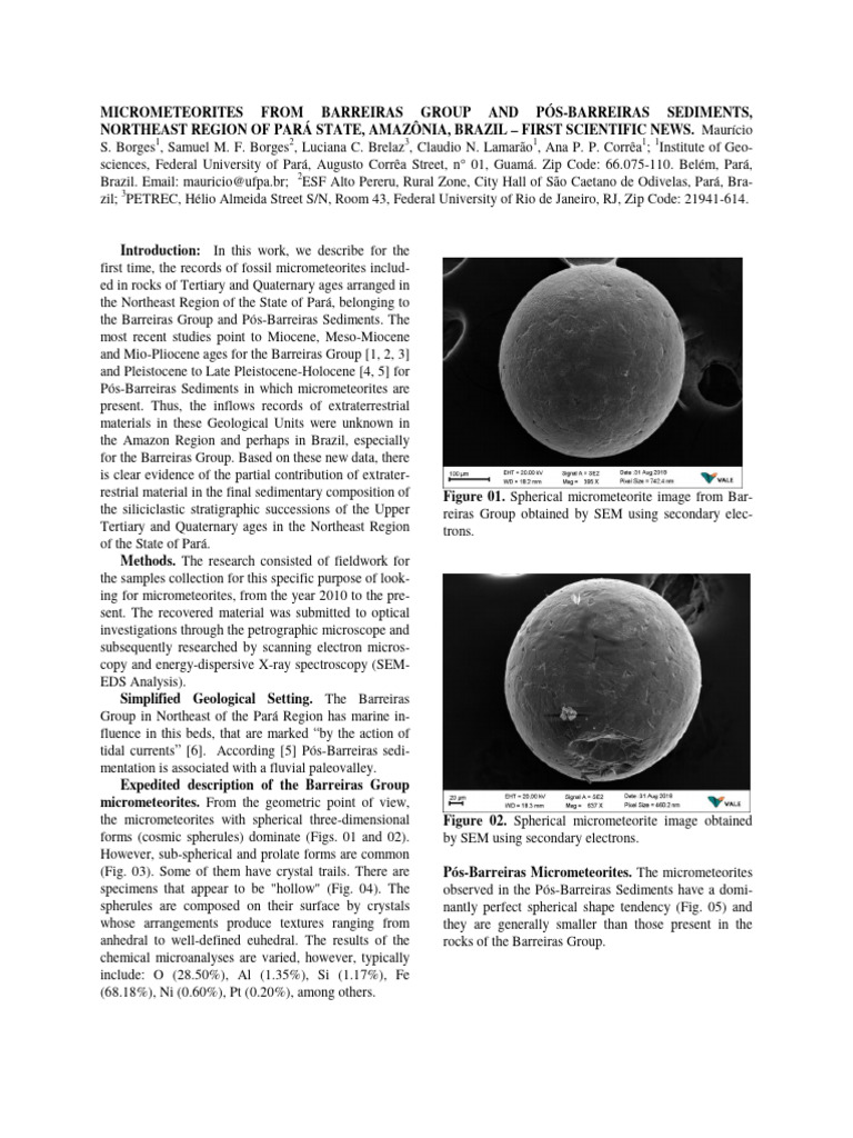Micrometeorites in Pará's Barreiras Group | PDF | Scanning Electron ...