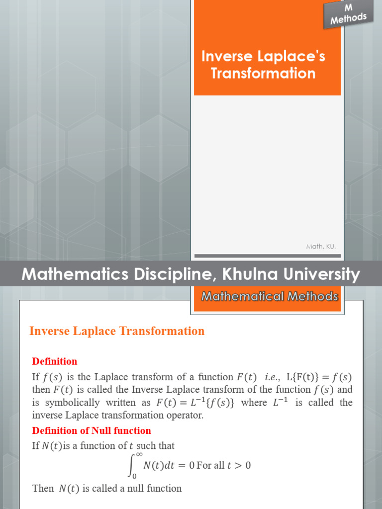 03 InverseLaplace Transformation | PDF | Laplace Transform | Function (Mathematics)