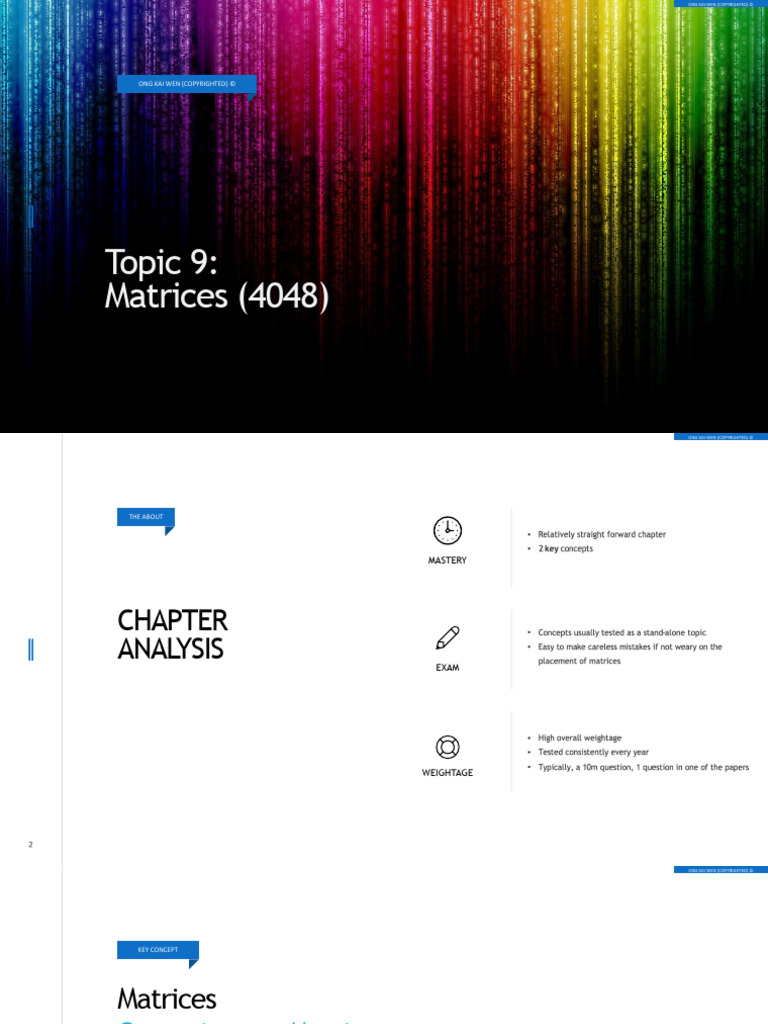 [E-MATH] Chapter 9 - Matrices | PDF | Matrix (Mathematics) | Abstract Algebra