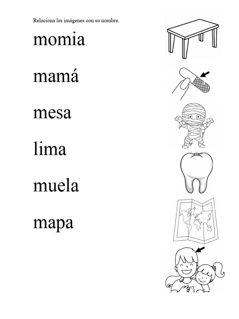 Relaciona Las Imágenes Con Su Nombre | PDF