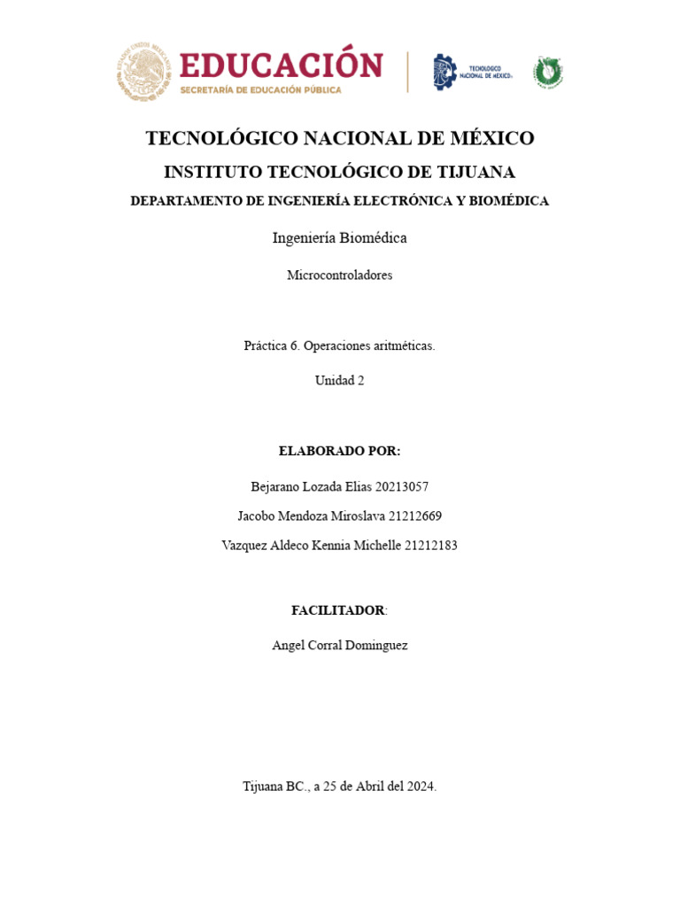 Práctica 6. Operaciones aritméticas | PDF | Programación | Programa de computadora