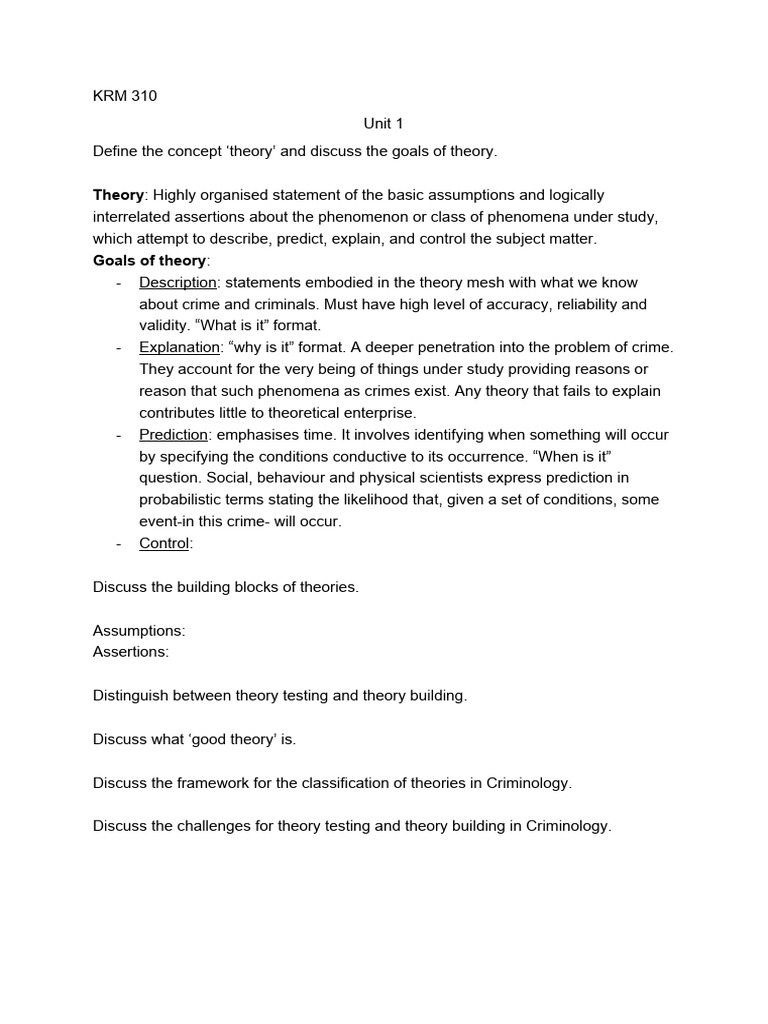 KRM 310 Unit 1 | PDF