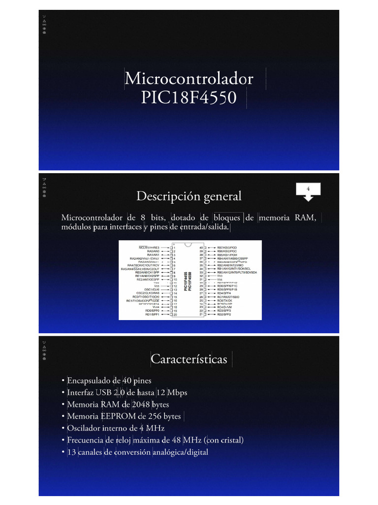 11b Caracteristicas Pic18f4550 | PDF
