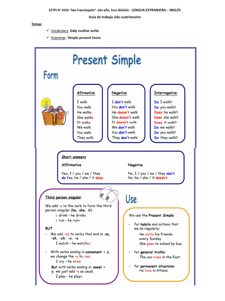 Trabajo Practico - Present Simple | PDF