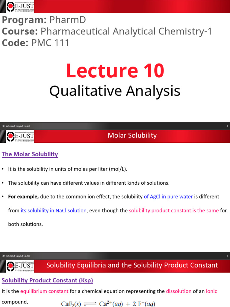 Lecture 10 Qualitative Analysis | Download Free PDF | Solubility ...
