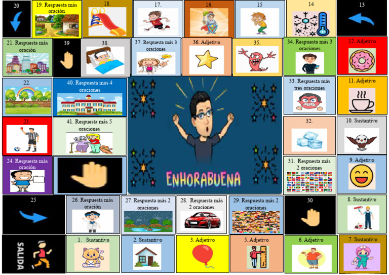 Tablero de Juego (Sustantivos y Adjetivos) | PDF