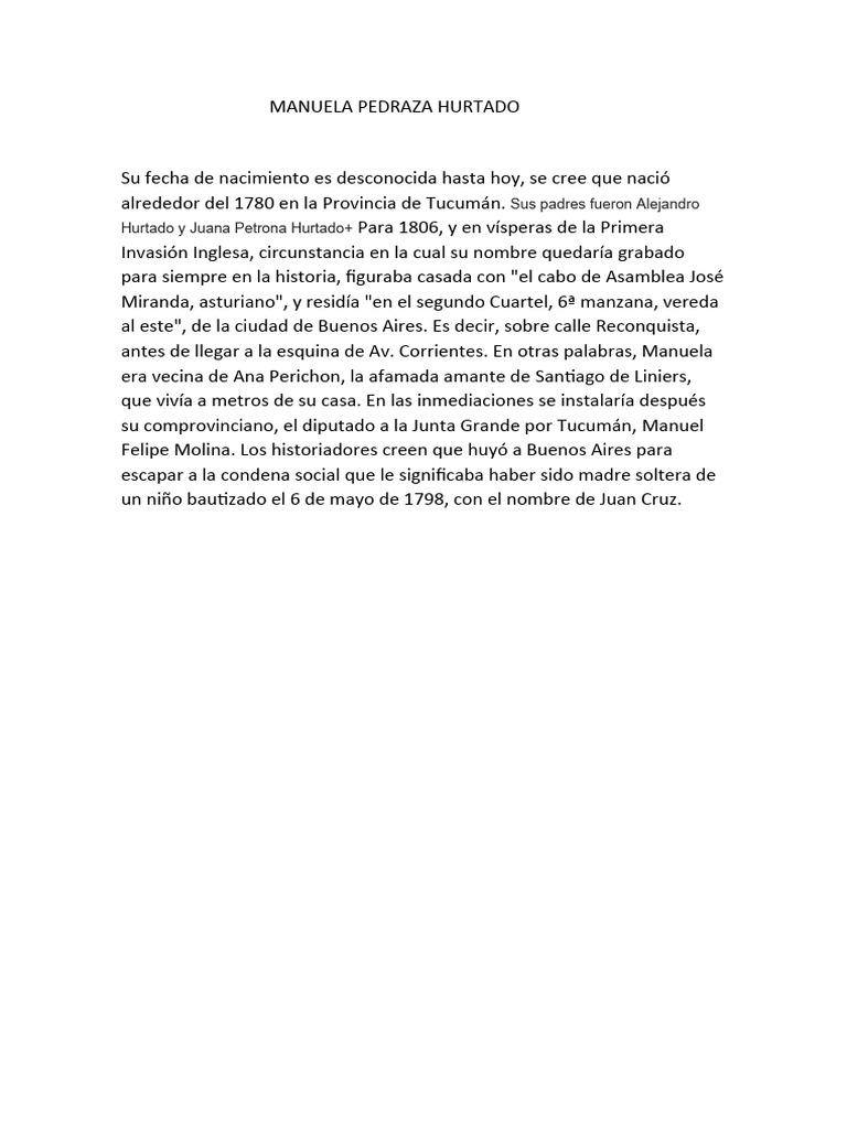 Manuela Pedraza Hurtado | PDF