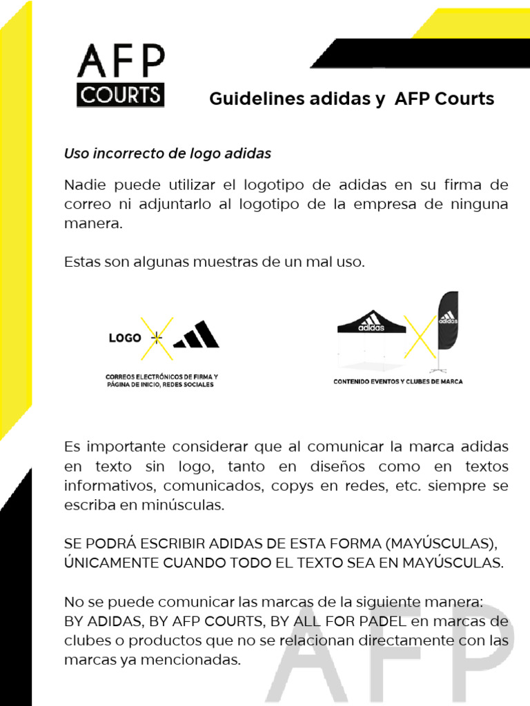 Guidelines Adidas y AFP Courts | PDF | Crecimiento personal y profesional | Arte