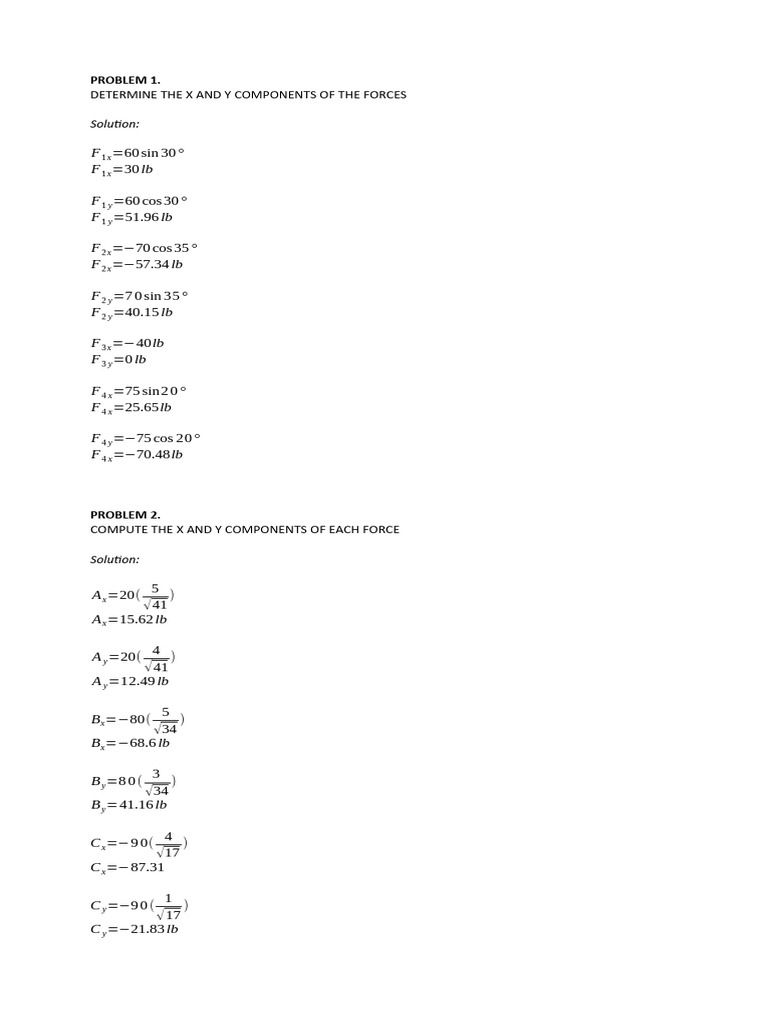 Static Problem Set (Unfinished) | PDF | Coordinate System | Euclidean ...
