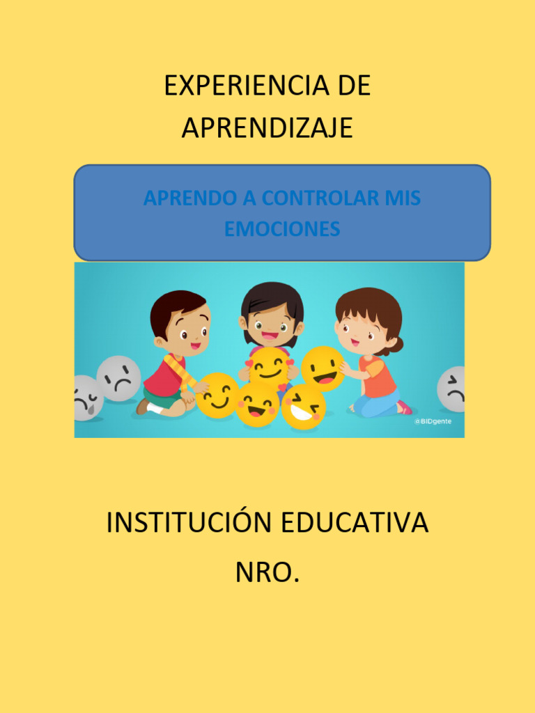 Experiencia Las Emociones I | PDF | Las emociones | Evaluación