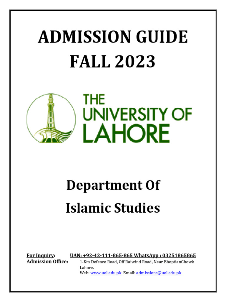 Department of Islamic Studies 2 | PDF | Bachelor Of Science | Academic ...