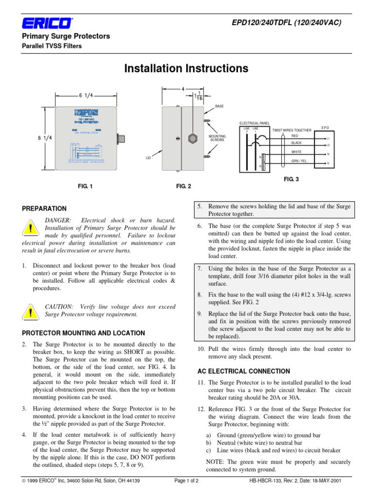 Primary Surge Protector Installation Guide | PDF | Components | Electronics