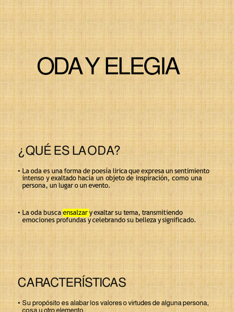 Oda y Elegía: Definición y Características | PDF | Ficción general
