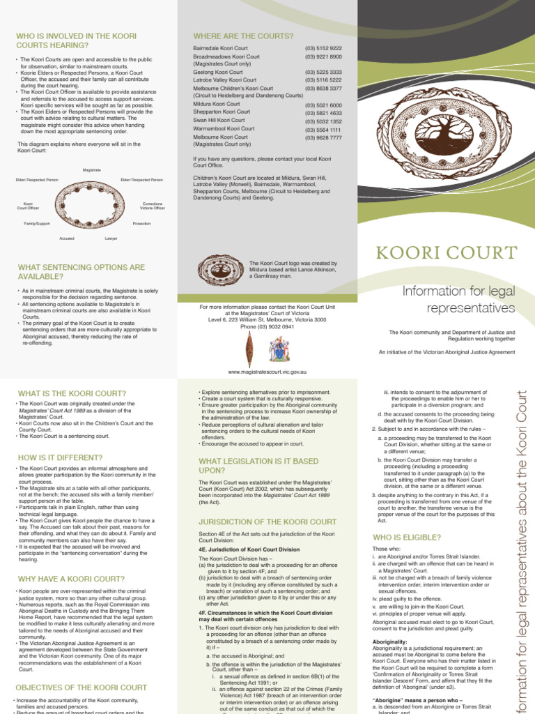 Koori Court - Brochure | PDF | Crimes | Crime & Violence